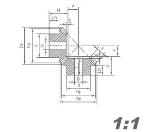 Engranaje cónico espiral hipoide